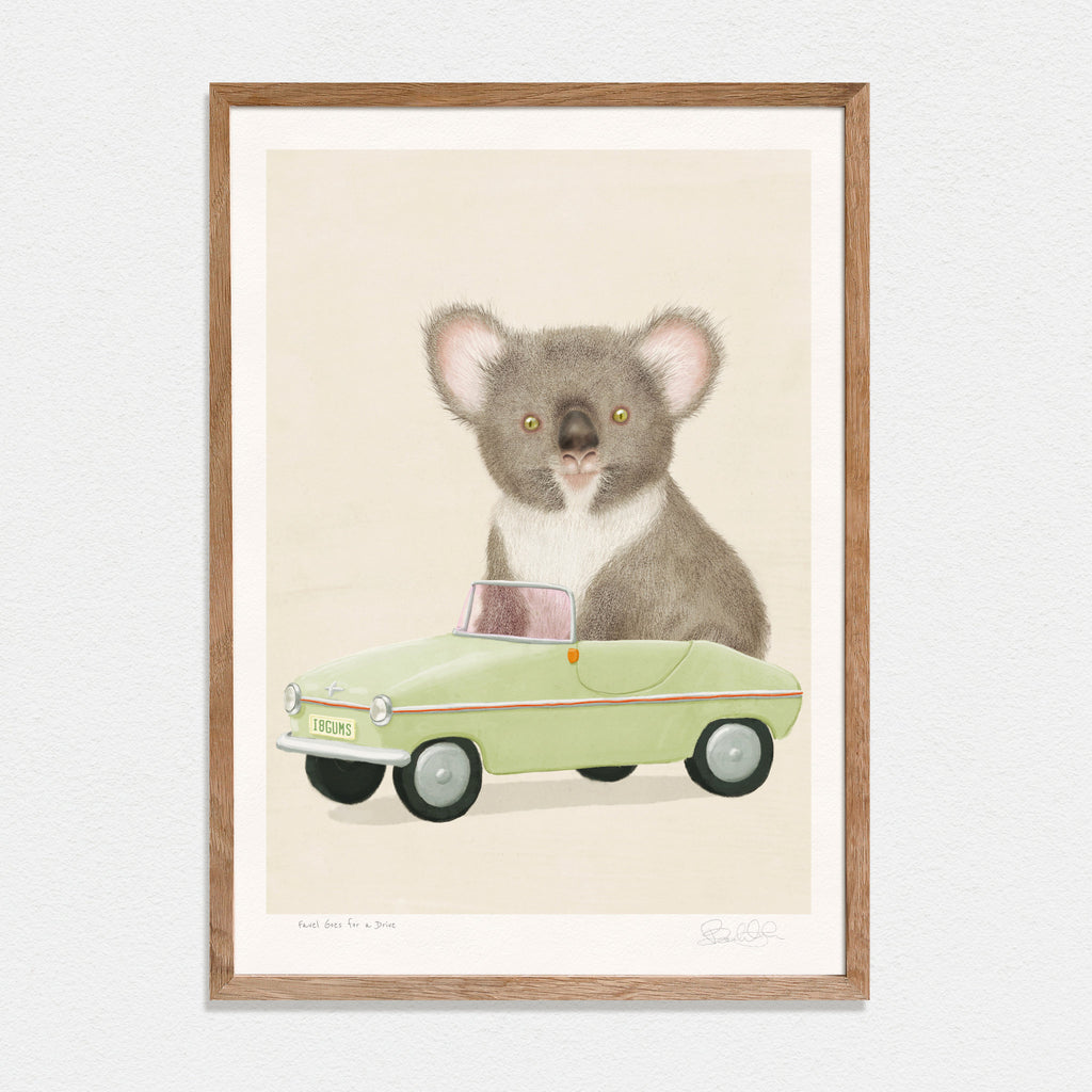Favel Goes for a Drive - Art Print